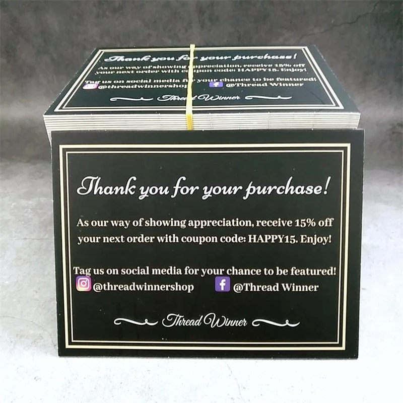 High Quality Customized Thank You For Your Purchase Card Shopping E ...