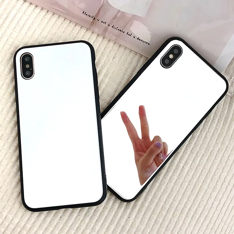 Personality Girl Make-up Selfie Mirror Glass Mobile Phone Case Cover ...