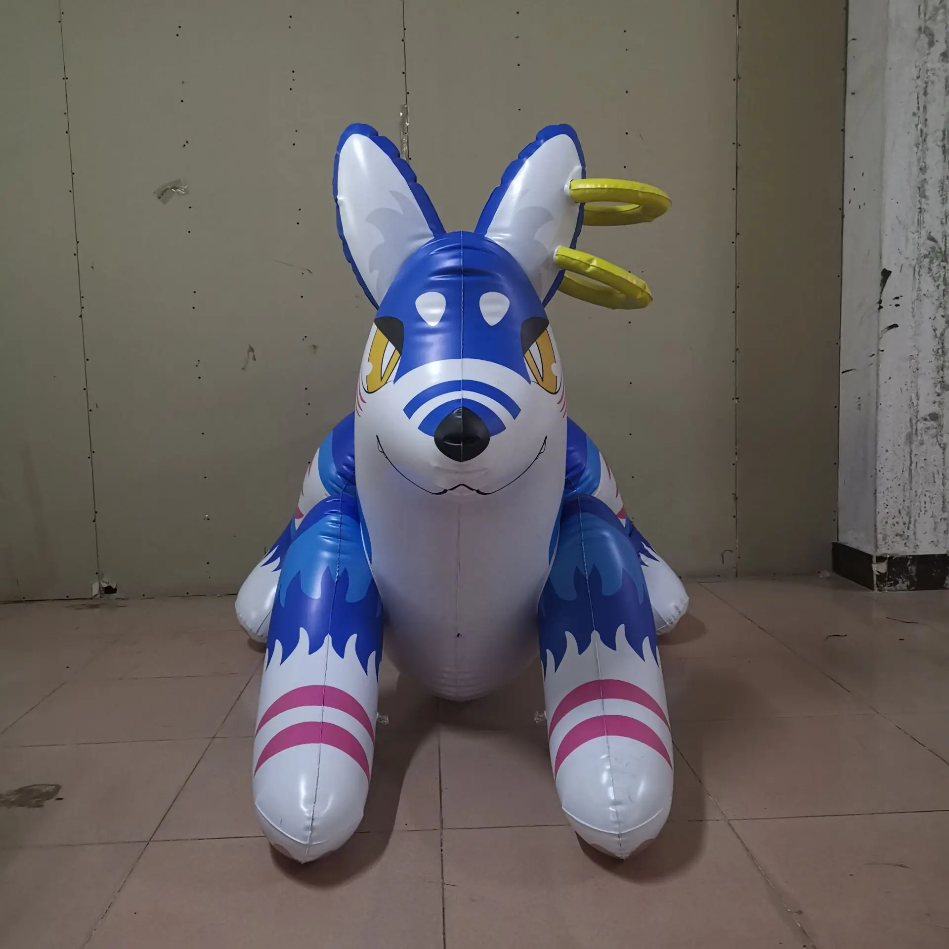 Manufacturer Design Animated Cartoon Blue Inflatable PVC Shepherd Dog