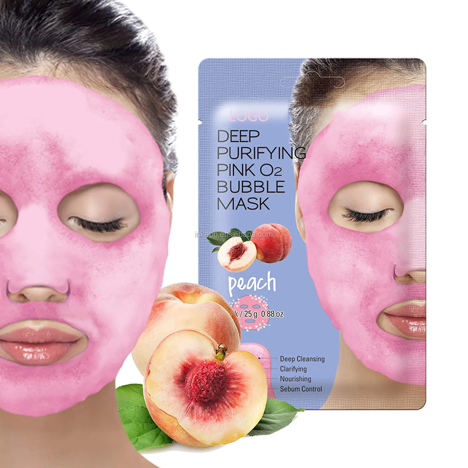 Wholesale Deep Purifying Detoxifying Foaming Face Sheet Mask Peach ...