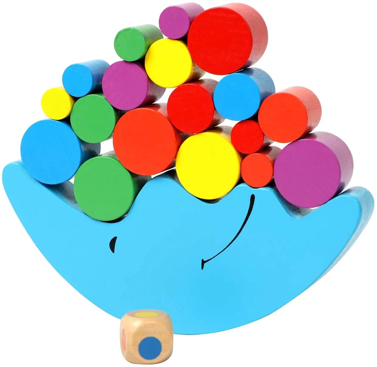 Moon Equilibrium Game Wooden Rainbow Stacking Blocks Balancing Game ...