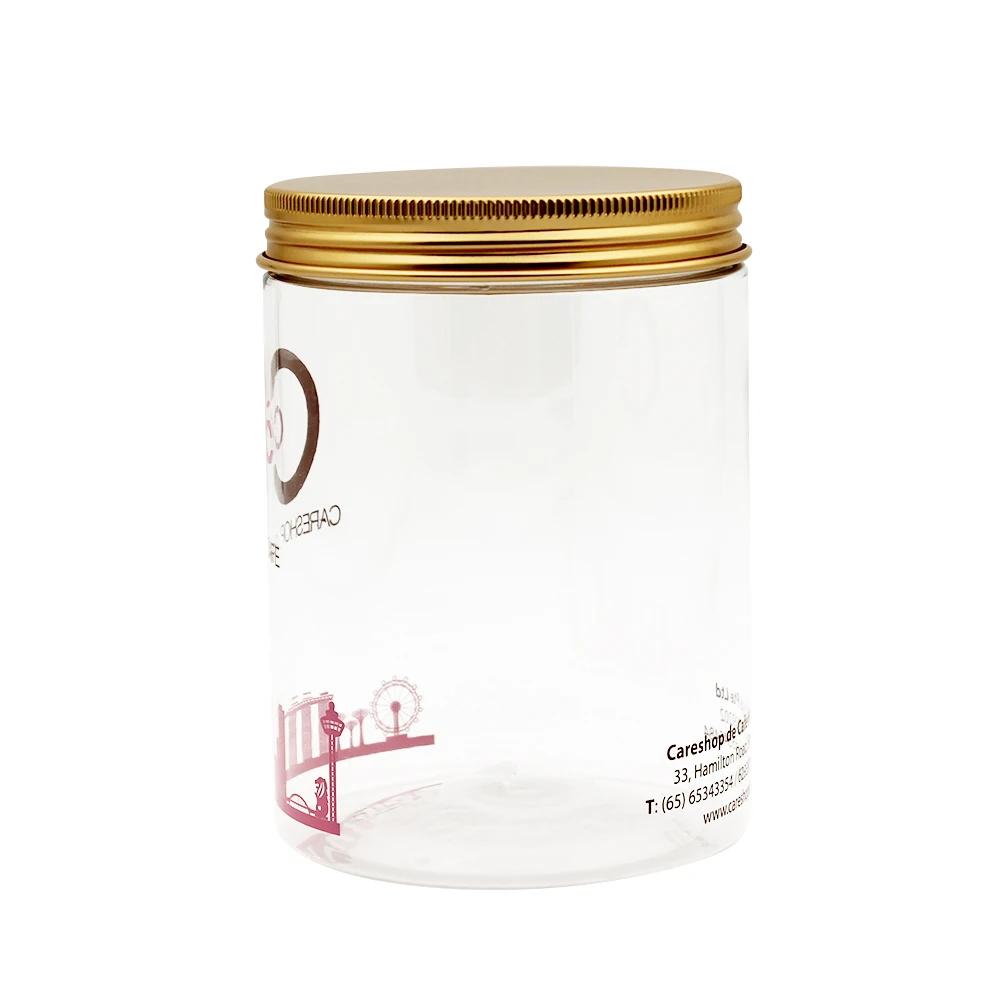 32oz Custom Large Clear Plastic Cookie Jars With Aluminum Lids - Buy ...