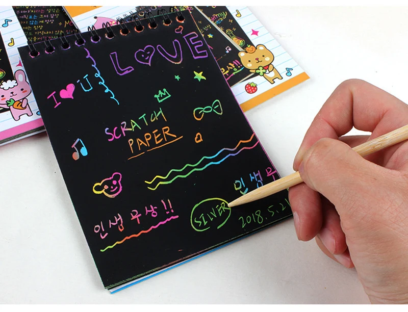 10 Pages Small Scratch Art Notebook - Buy Scratch Book,Magic Scratch ...