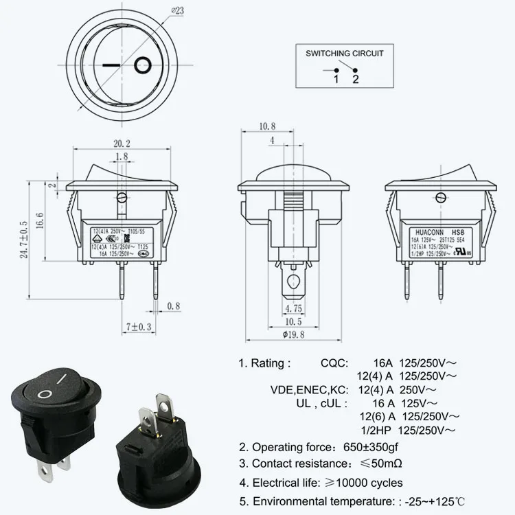 Automotive Rocker Switches 16a 125v 16a 250v For Mini Water Dispenser ...