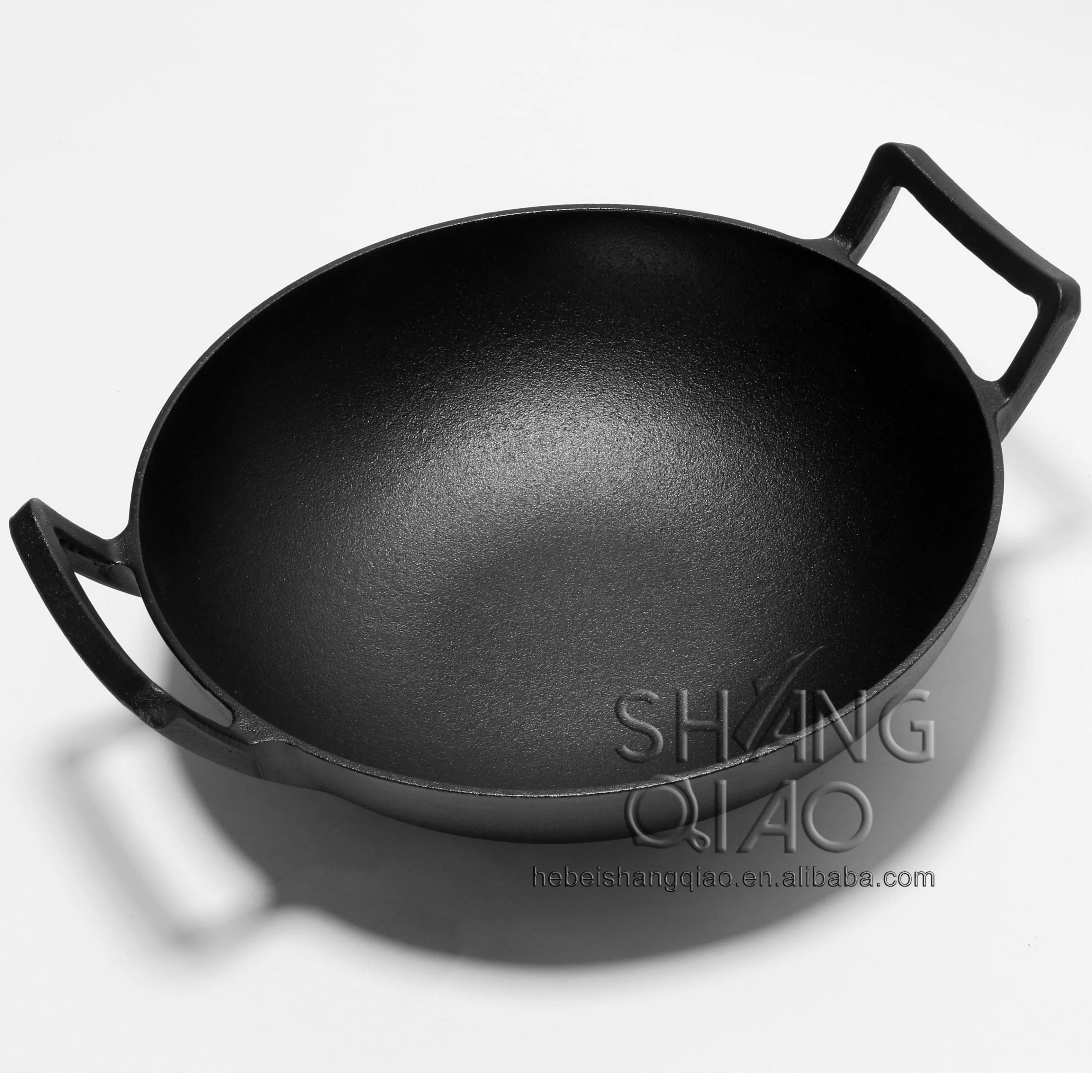 36cm Chinese Traditional Wok With Double Handle Large Fry Pan Suitable ...
