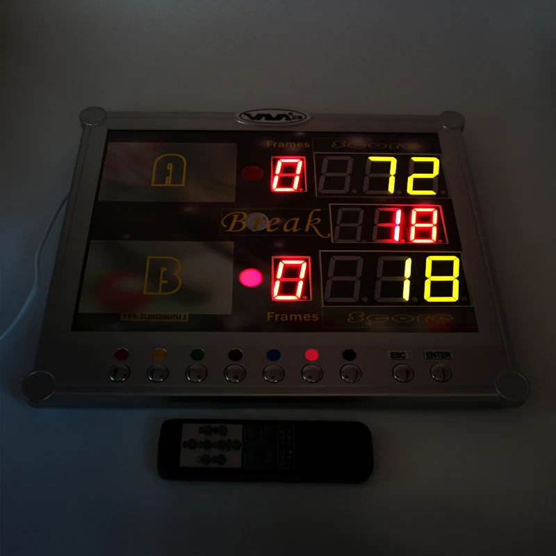 Professional Electronic Snooker Pool Game Scoreboard