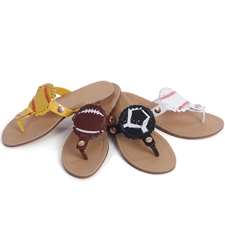 Hot Selling Fashionable Women Baseball Softball Flip Flops Summer Beach ...