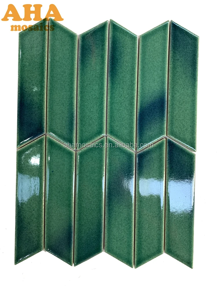 High Quality Wall Decorative Backsplash Green Irregular Mosaic Tile ...