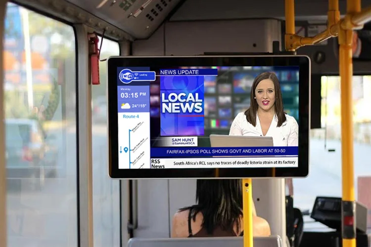 Reliable Shake-proof 19 Inch Lcd Bus Monitor Network Advertising ...