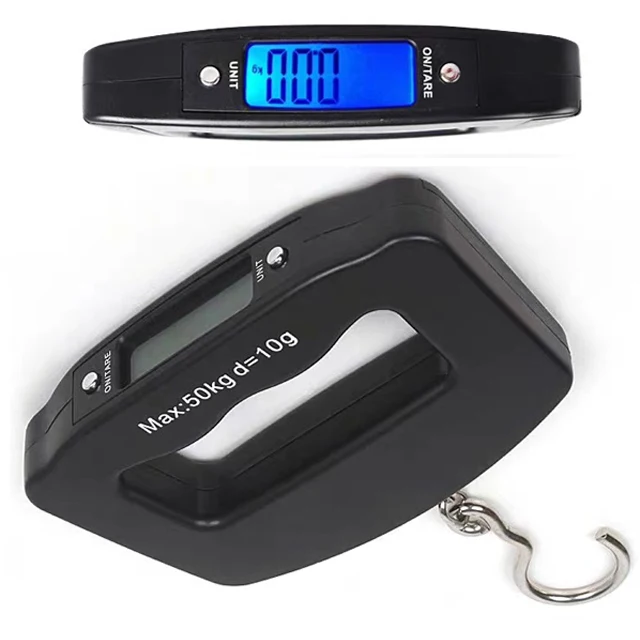 Dynamometer Fish Weighing Scale 50Kg Digital Luggage Scale Portable ...