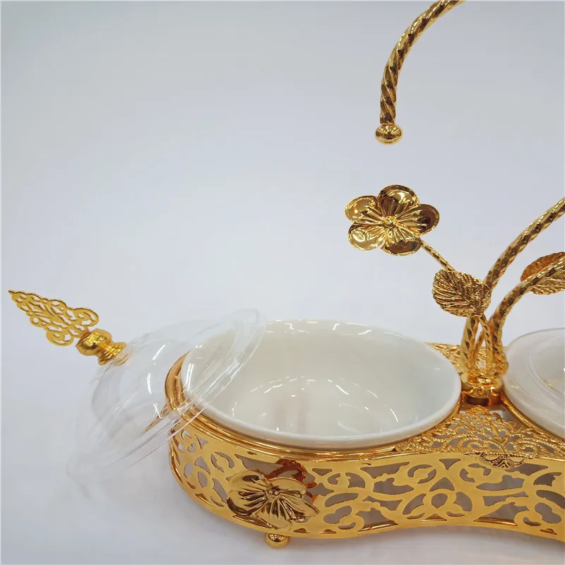 Ramadan Arabic Home Use 4 Pcs Golden Dried Fruits Bowls