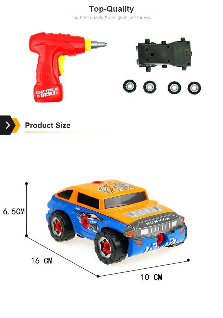 40pcs Kids Self Assembling And Dismantling Hammer Car Toy Diy Car Kit ...