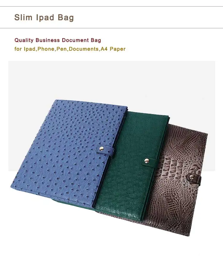 Arabic Student Crocodile File Folder Pouch - A4 Document Bag