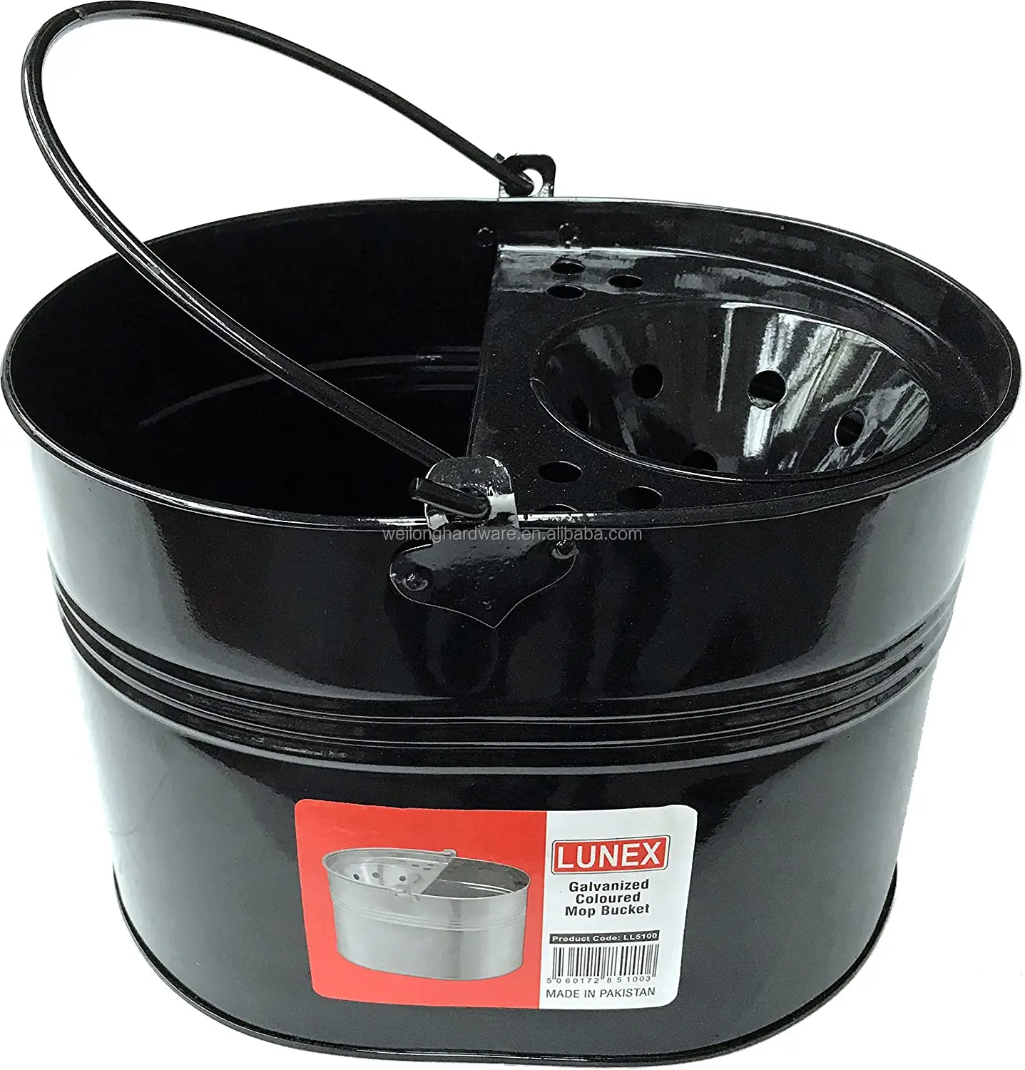 14 L Litre Galvanised Heavy Duty Strong Industrial Metal Mop Bucket ...