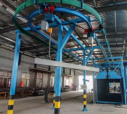 Continuous Automatic Overhead Rail Conveyor Tunnel Shot Blasting ...