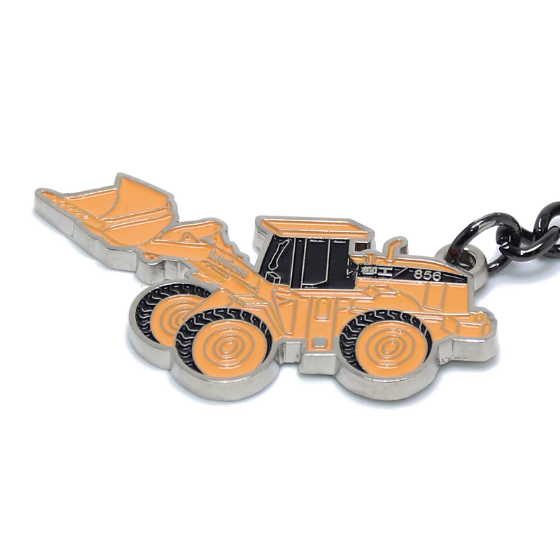 Custom Engraved Logo Promotional Metal Excavator Keychain