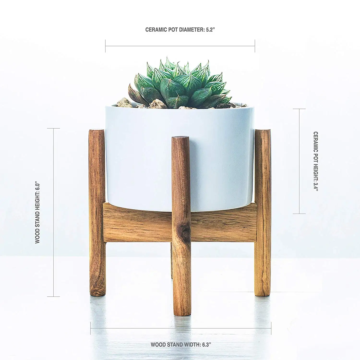 1 Tier Wood Plant Stand Table Desk Indoor Corner Flower Holder For ...