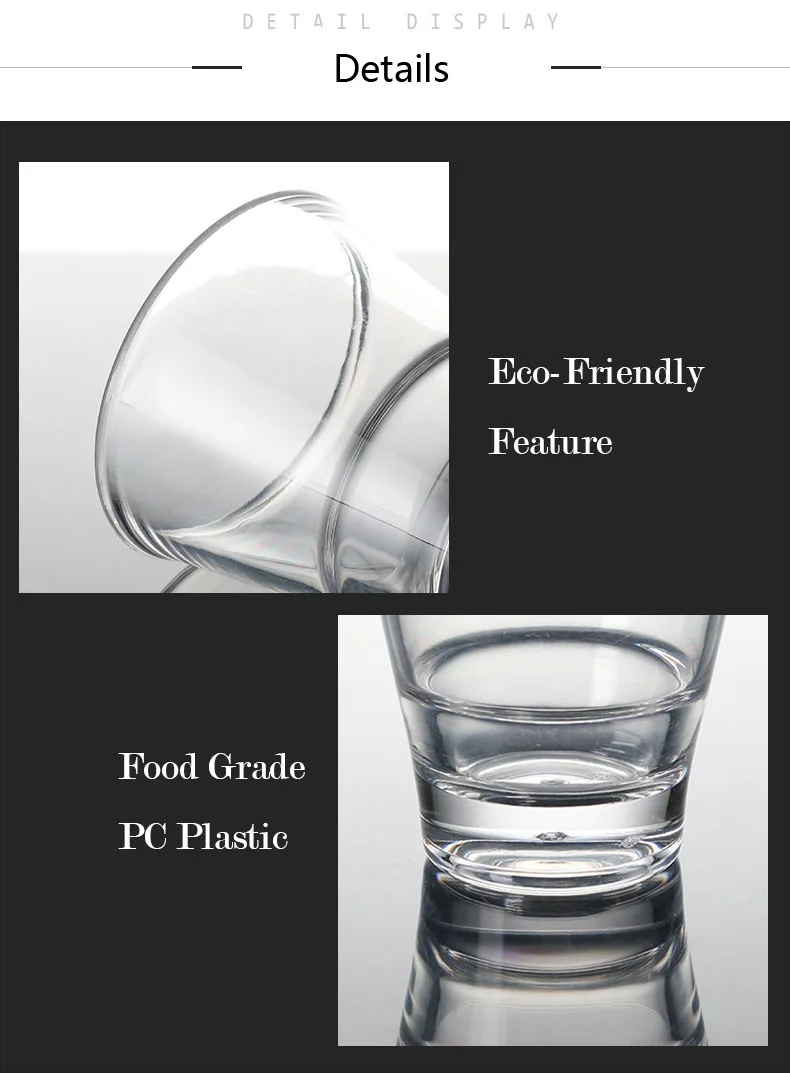 Polycarbonate Rock Whiskey Glass 240ml Bar Rock Drinking Glass 8oz ...