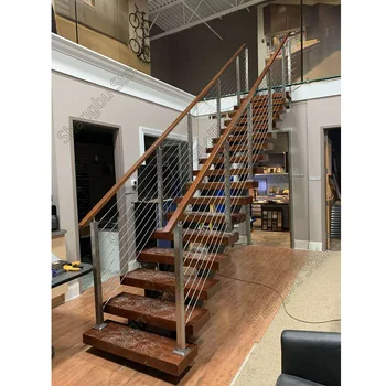 Double/mono Stringers Cable Staircase With Stainless Steel Square ...