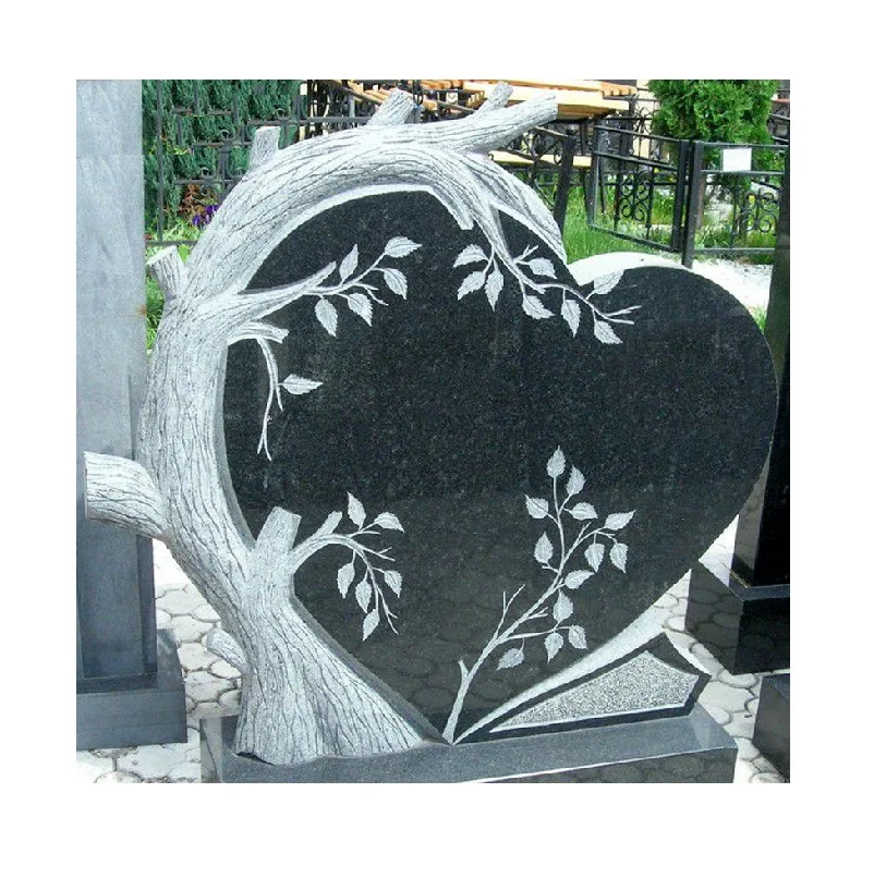 Black Granite Stone Tree Shaped Carving Headstone - Buy Tree Granite ...