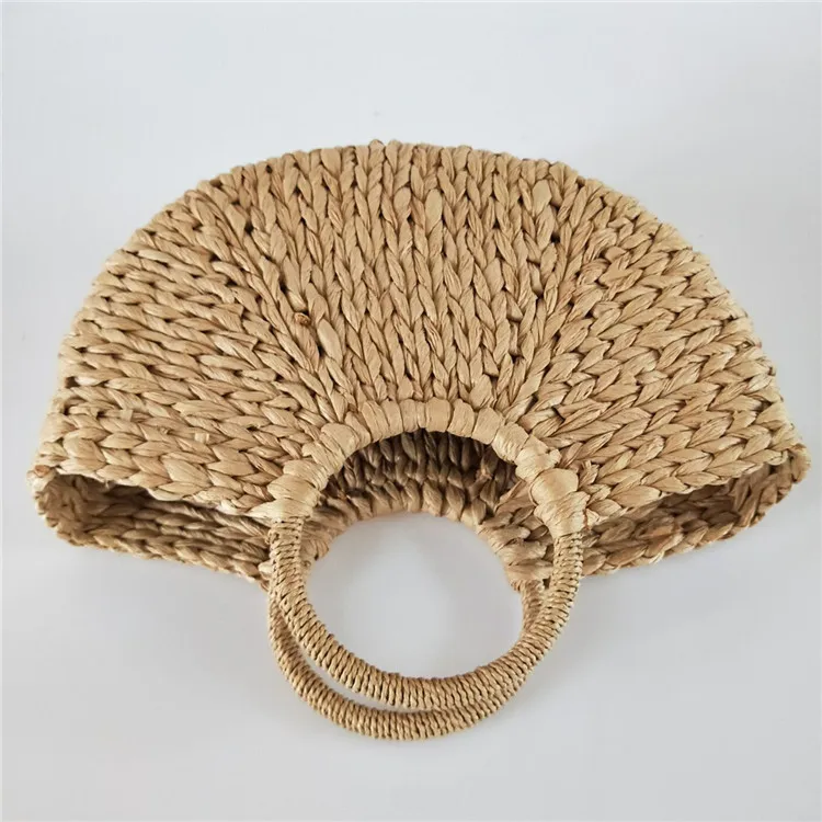 2020 Handmade Corn Husk Female Handbag Beach Rattan Vacation Bag With ...
