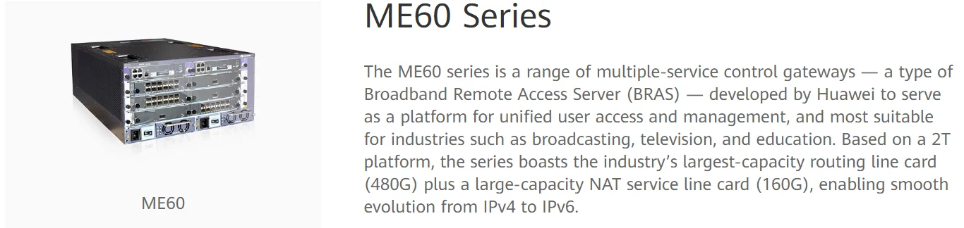 Huawei Me60 Series Bras Multiple-service Control Gateway Me60-x3,Me60 ...