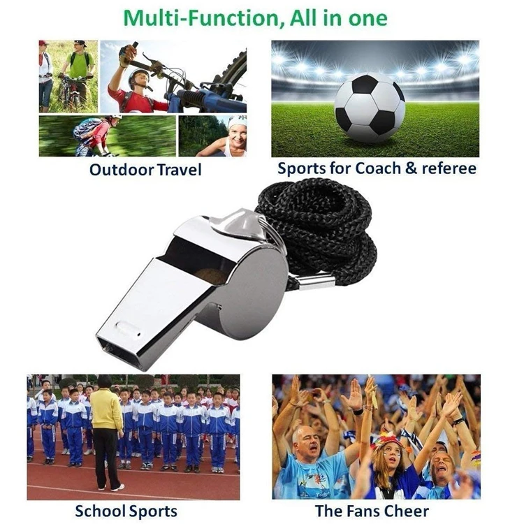 Stainless Steel Extra Loud Whistle First Aid Whistle With Lanyard For ...