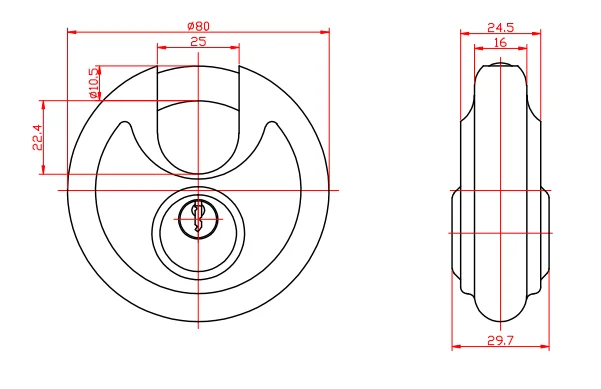 YH1256 70mm Stainless Steel Commercial Discus Lock with Boron Shackle ...