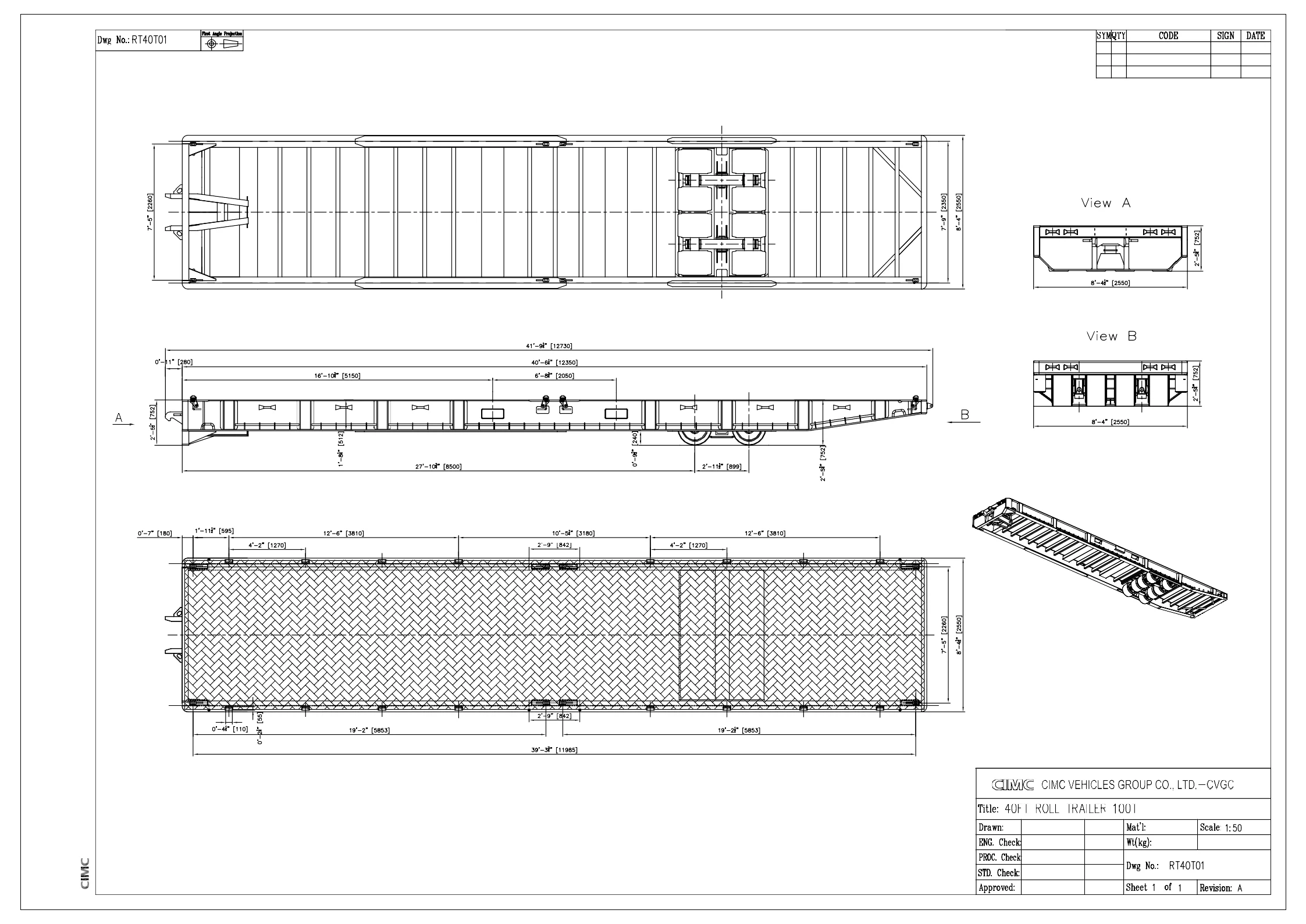 40ft / 100t Adr Port Terminal Roro Vessel Mafi Semi Trailer - Buy 40ft ...