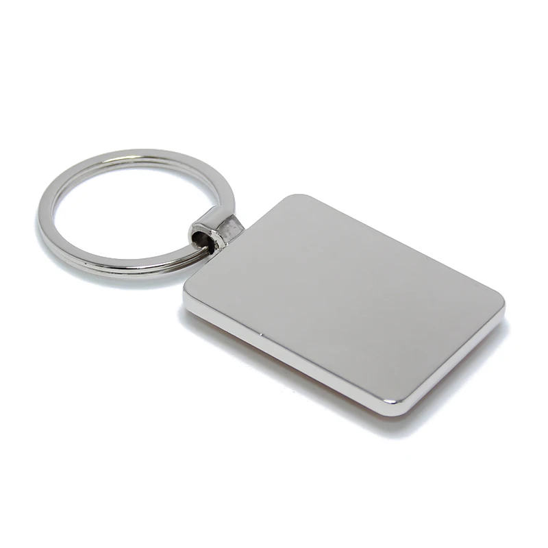 Blank Square Rectangle Wooden Key Chain Diy Custom Alloy Wood Key Ring ...