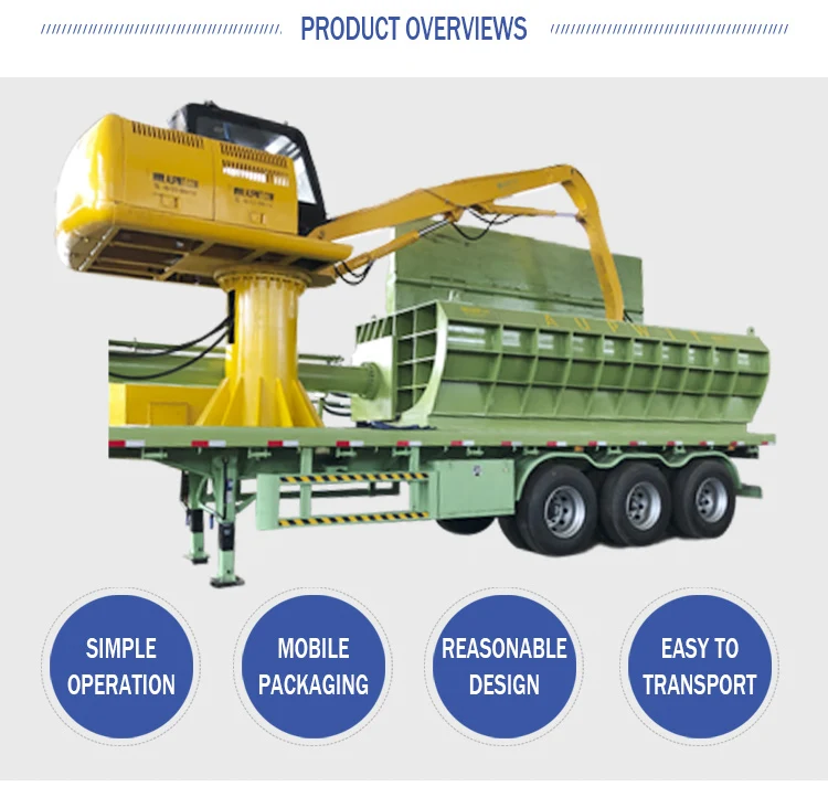 Hydraulic Mobile Machine Car Scrap Metal Baler for Sale