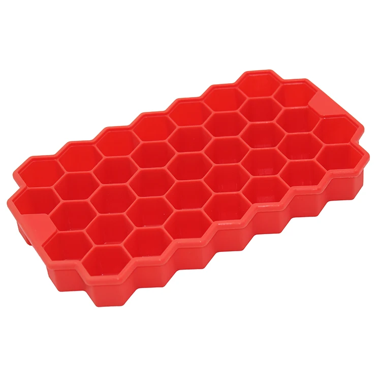 37 Cavity Hexagon Shaped Honeycomb Silicon Ice Cube Trays With Lid ...