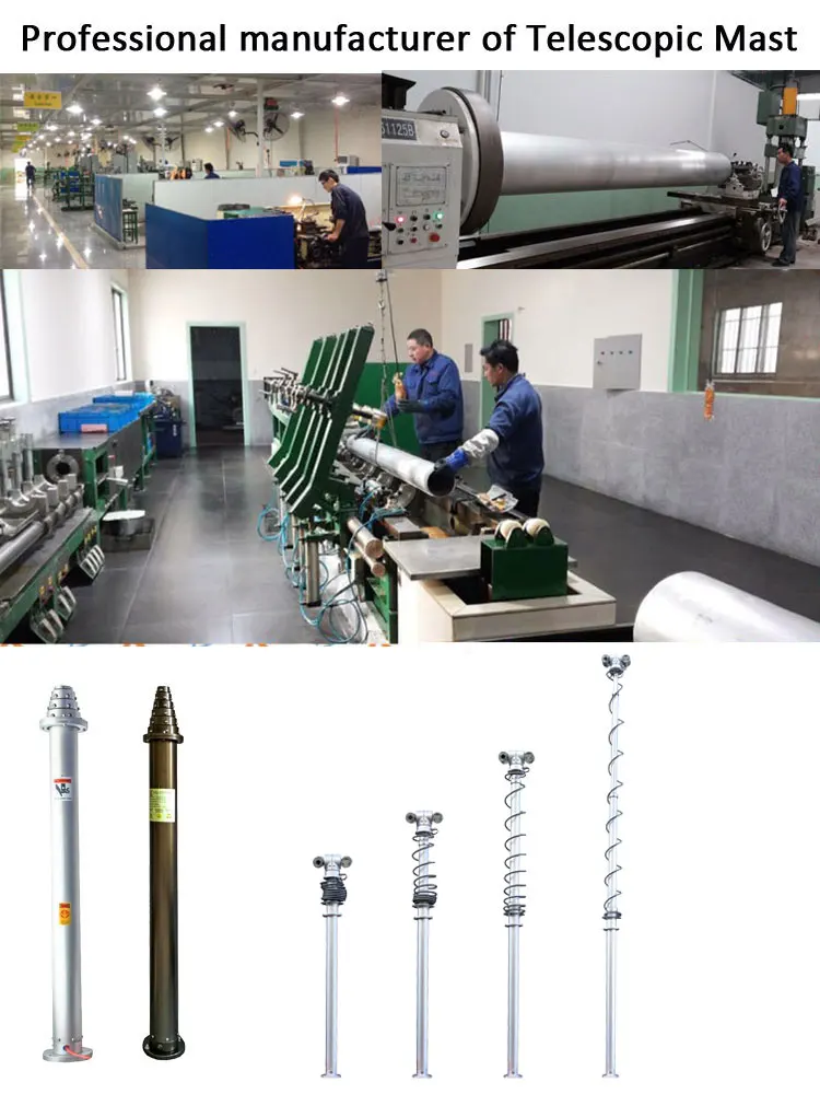 Cable Telescopic Mast - High Strength Telecom Antenna Tower