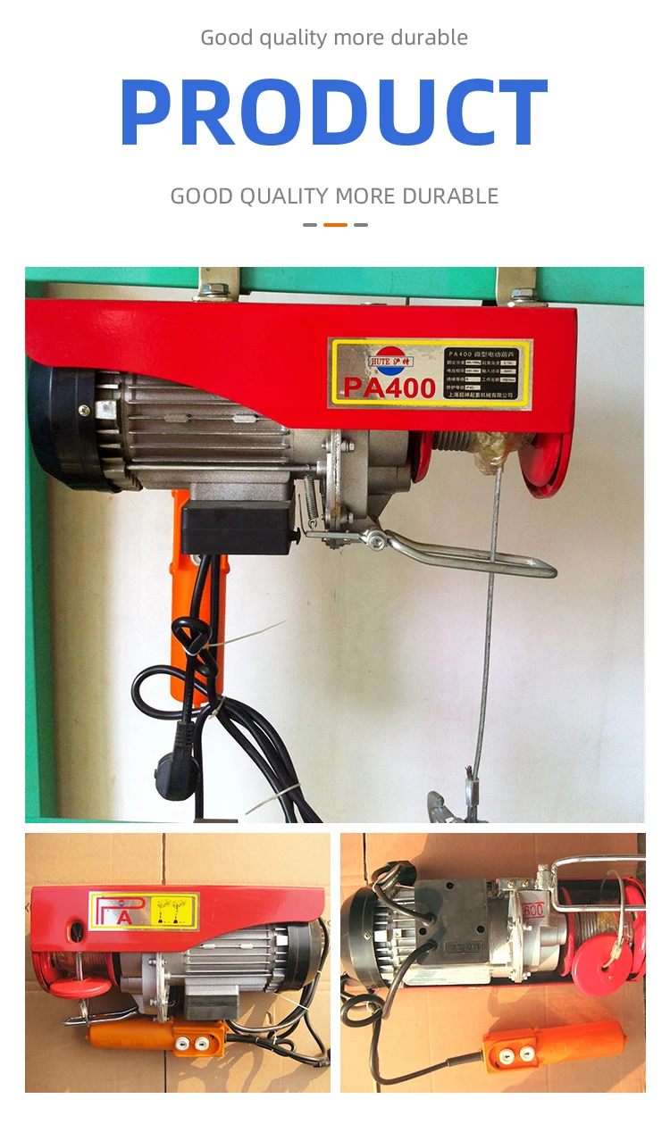 Hot Sale Small Capacity Micro Electric Rope Hoist 800kg Remote Control ...