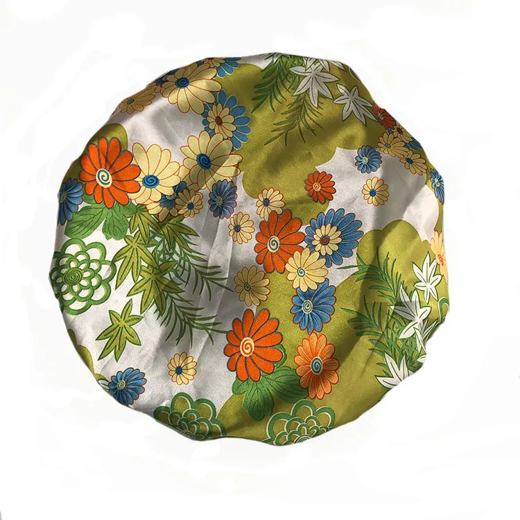 Factory Custom Shower Caps Satin Printing In Lining Eva Waterproof ...