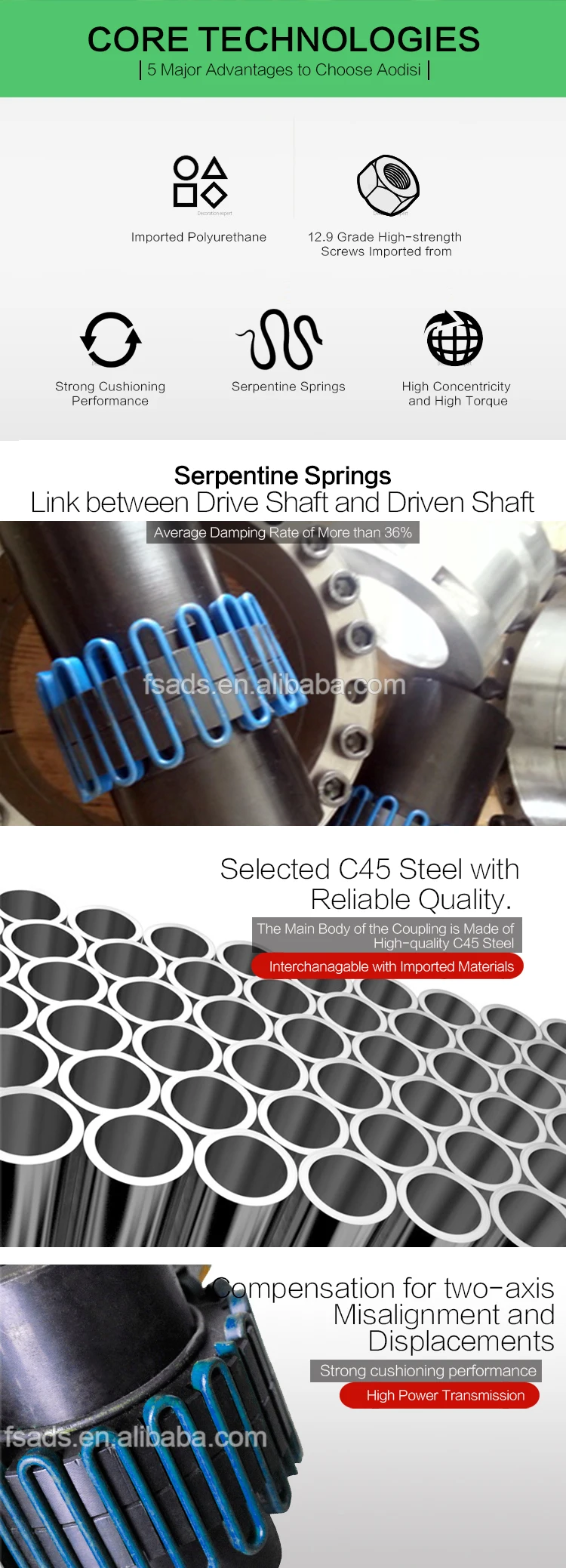 Bibby Coupling - Flexible, High-Speed Serpentine Spring