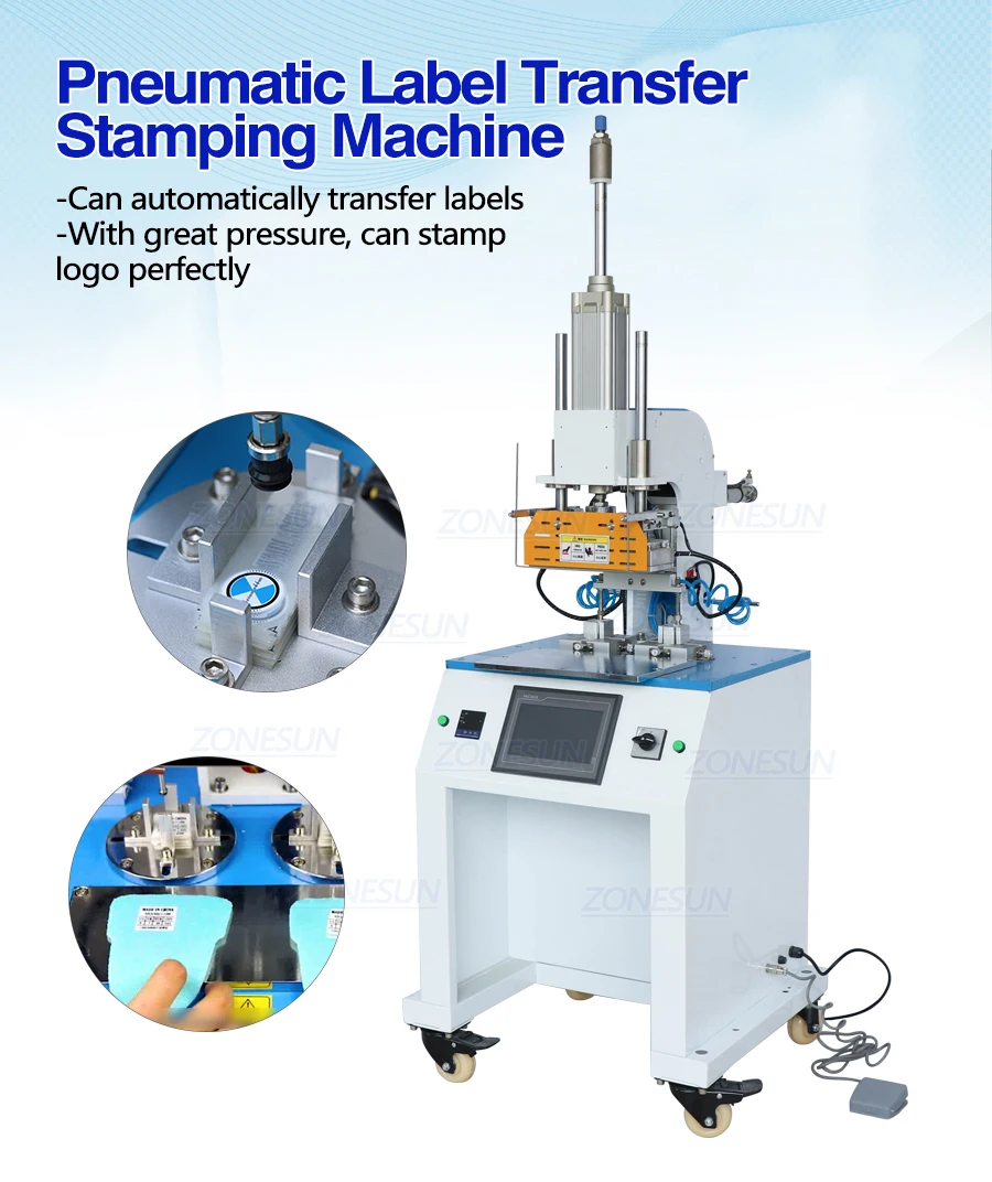 Zonesun Zy-htpc Pneumatic Stamping Machine Leather Logo Creasing ...