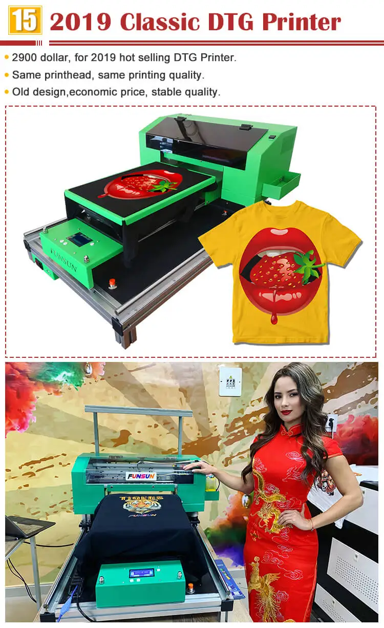 Funsun Advanced A3 Digital Flatbed Printer Industrial Textile Fabric ...