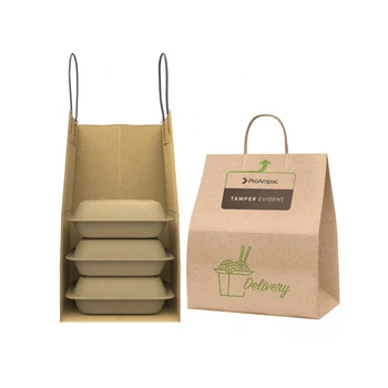 Custom Personalized Restaurant To Go Take Away Out Paperbag Brown Kraft ...
