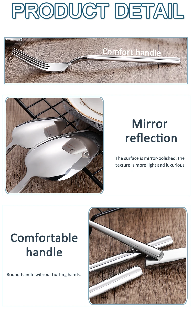 High Quality Long Handle Silverware Thick Flatware 18/10 Stainless ...