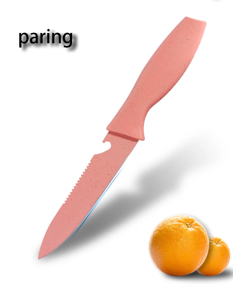 Pink Kitchen Knife Set Frosted Acrylic Block Kitchen Scissors Cutter ...