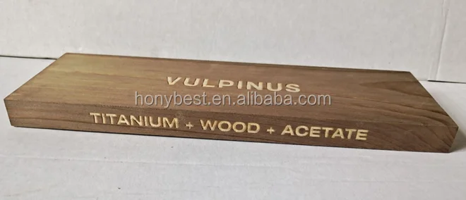 Customized Printing Black Logo Pine Wood Block Display Stand Wholesale