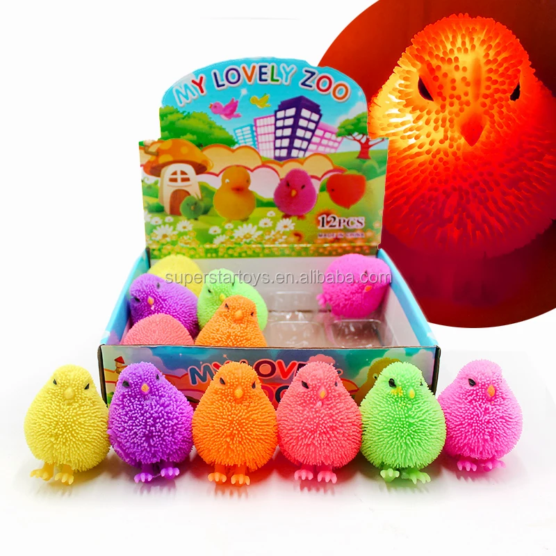 Chick Flashing Puffer Ball - Stress Relief Toy for Kids