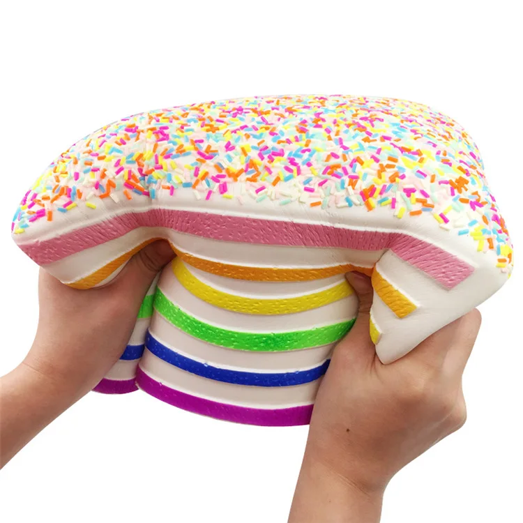 Squishies Jumbo Triangle Rainbow Cake Kawaii Soft Giant Simulation Food ...