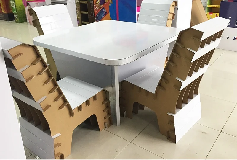 Advertising Cardboard Furniture Table And Chair Friendly Material ...