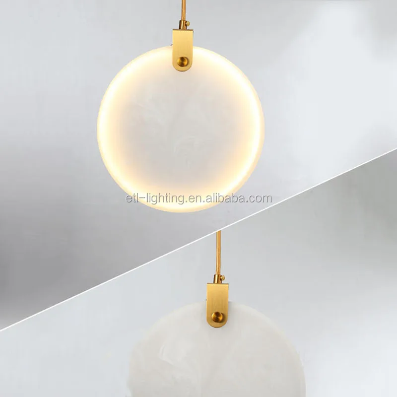 Simple Modern Creative Designer Marble Led Round Pendant Lights ...