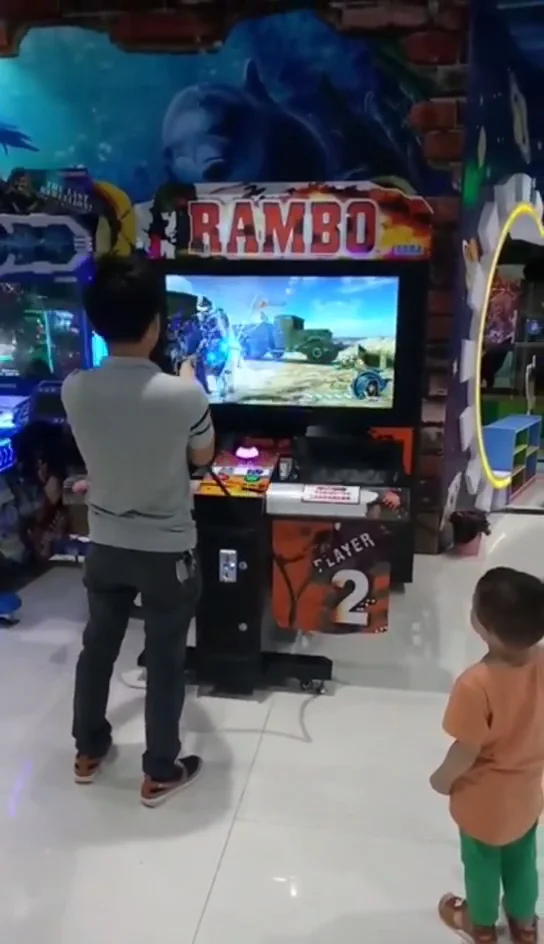 Coin Operated Arcade Rambo Video Shooting Game Machine Simulator Gun ...