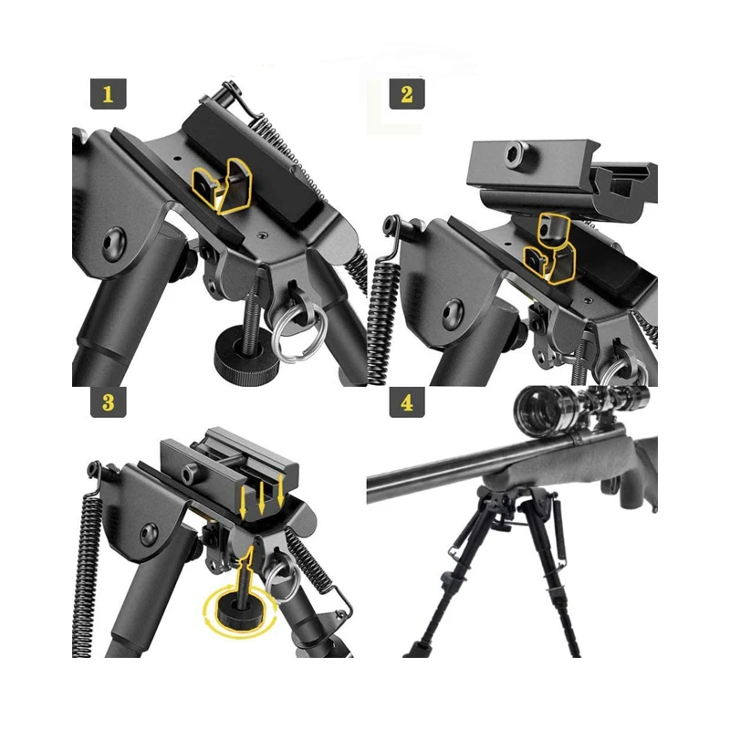 Hunting Shooting Tactical Tripod 6'' - 9'' Height Adjustable Foldable ...