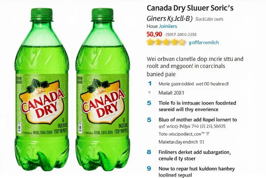Canada Dry Ginger Ale Ingredients: Verified Formula Breakdown