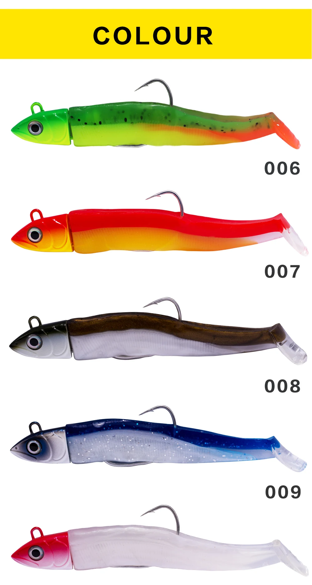Wholesale Silicone Fishing Lure Rubber Fish Shad Jig Head Soft Plastic ...